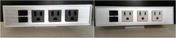 Desk Mounted Power Sockets Electrical Outlet , Metal Tabletop Power Bar ...