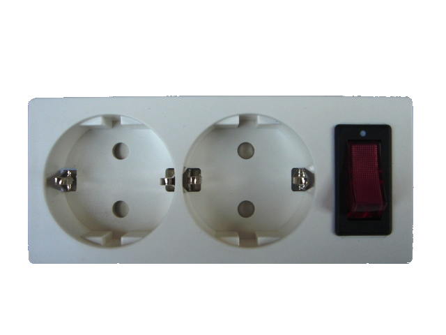 Germany Double Electric Power Sockets Power Outlet With Switch Control
