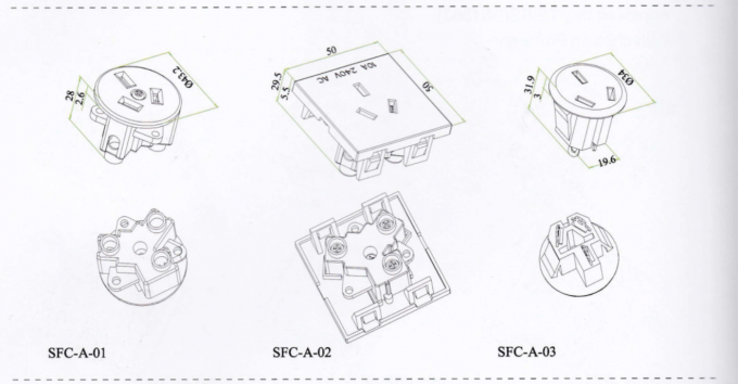 Round Australian AC Electric Power Sockets , Electrical Wall Plugs For ...