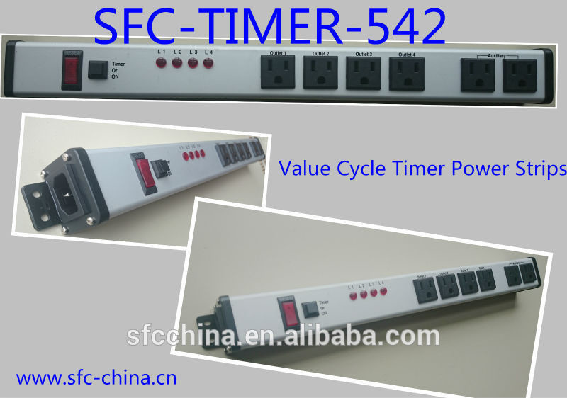 Value Cycle Timer Electrical Outlet , Metal Power Strip With Timer / On ...