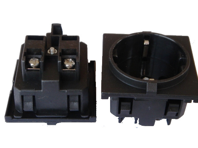 Black Universal AC German Electrical Outlet , European Wall Socket ...