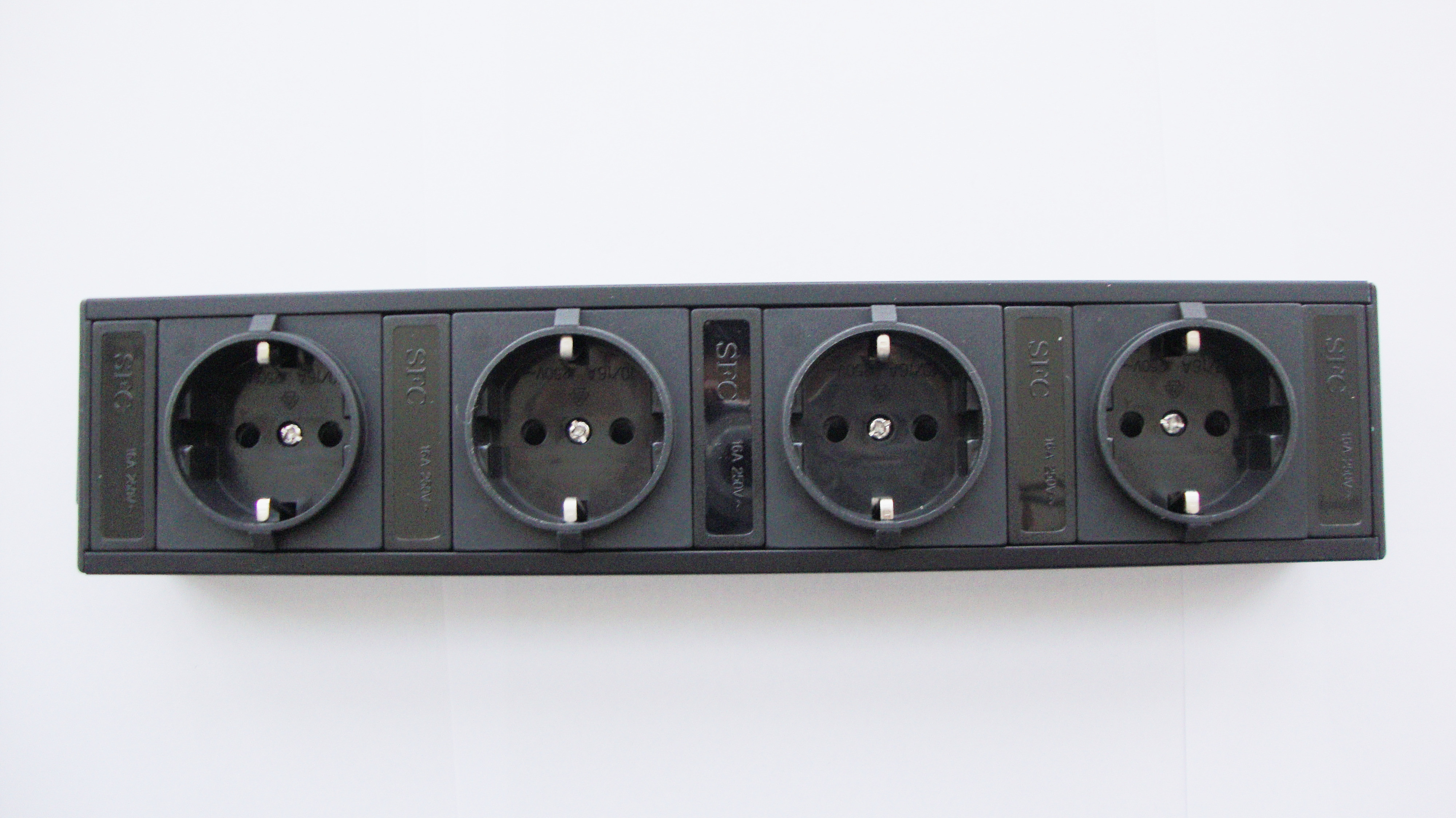 German 4 Outlets European Power Strip Bar With Line Attached Connector ...