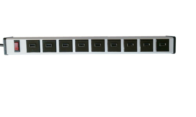 Multiple 9 Port USB Charging Power Strip Short Circuit Protection ETL ...