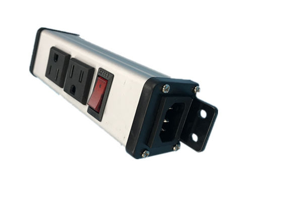 Desk Mounted Power Sockets Electrical Outlet , Metal Tabletop Power Bar ...