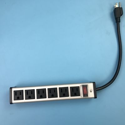 Metal Multi Outlet Power Strip With Waterproof Switch For Workshop / Office